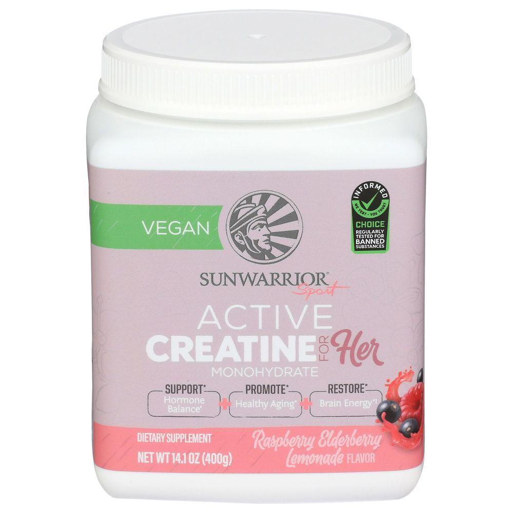 Sunwarrior Raspberry Elderberry Lemonade Active Creatine for Her, 14.10 Ounce