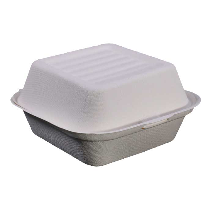 KITCH 24/7 White Compostable Molded Fiber Hinged Container, 6 x 6 inch ...