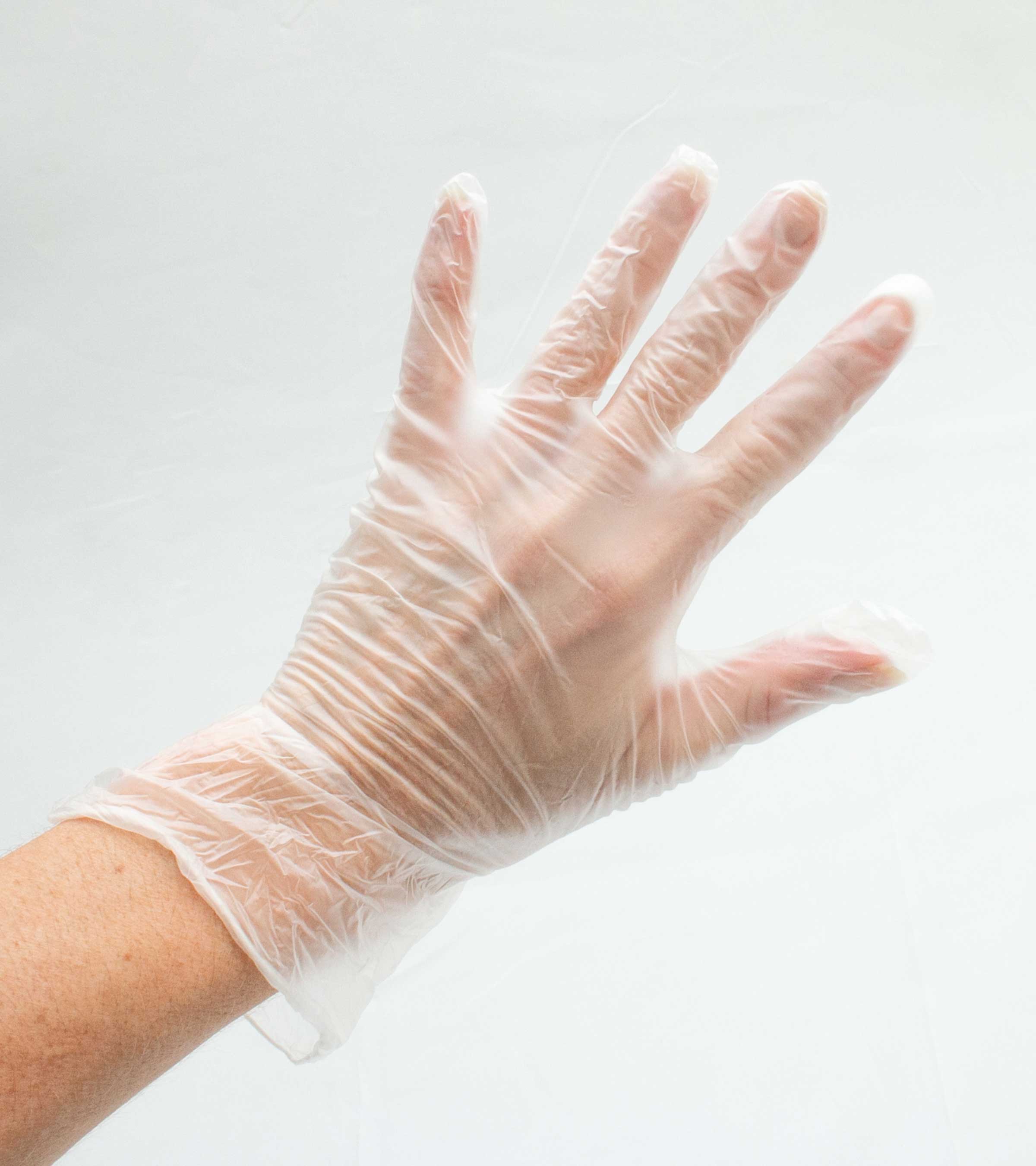 Transparent latex gloves store