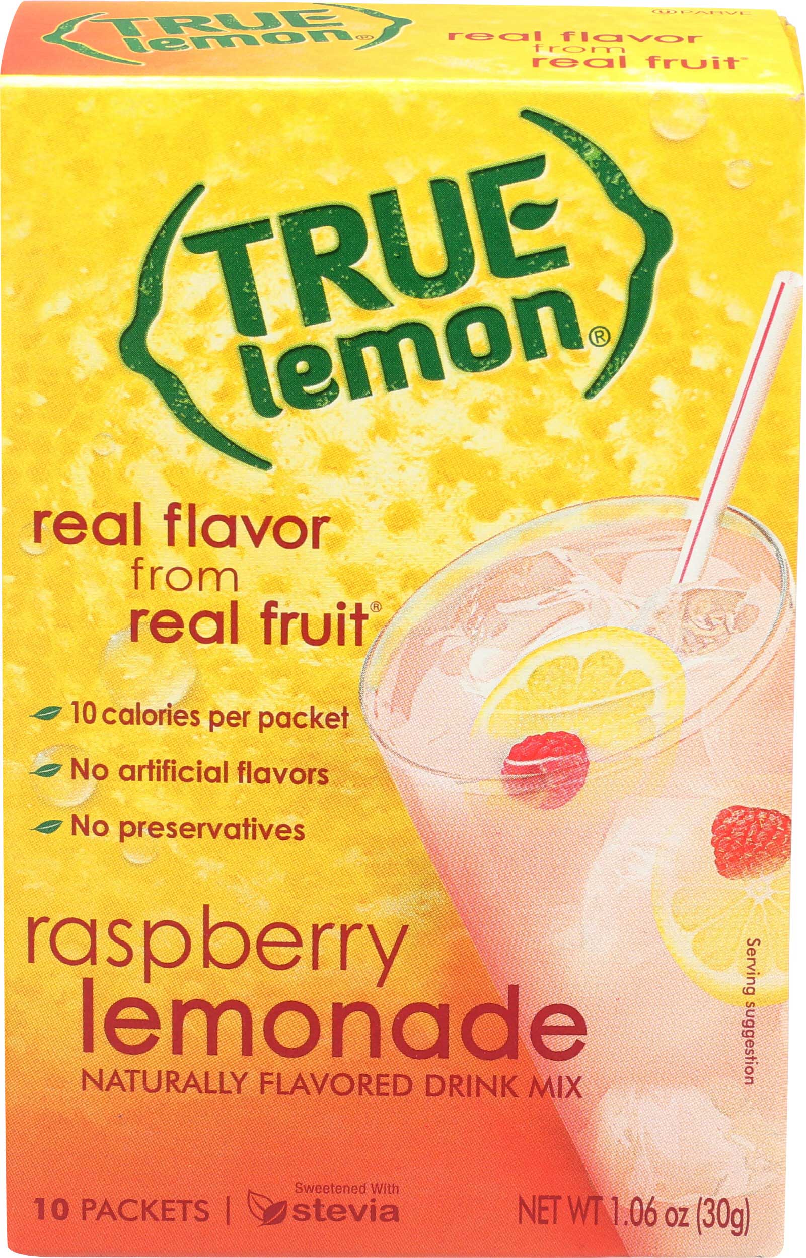 True Lemon Raspberry Lemonade Naturally Flavored Drink Mix, 10 count ...