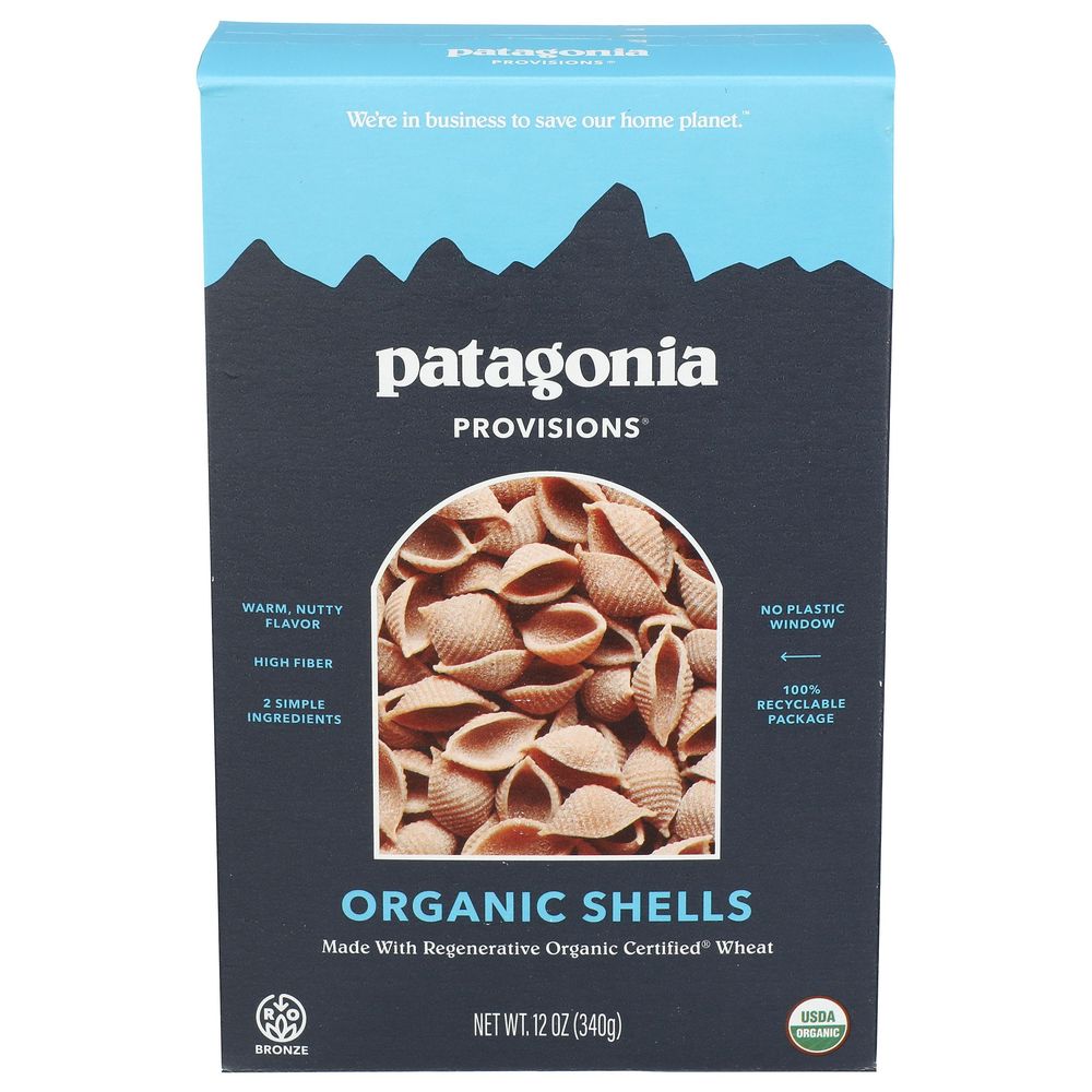 Patagonia Provisions Organic Shells Pasta, 12 Ounce -- 6 per case