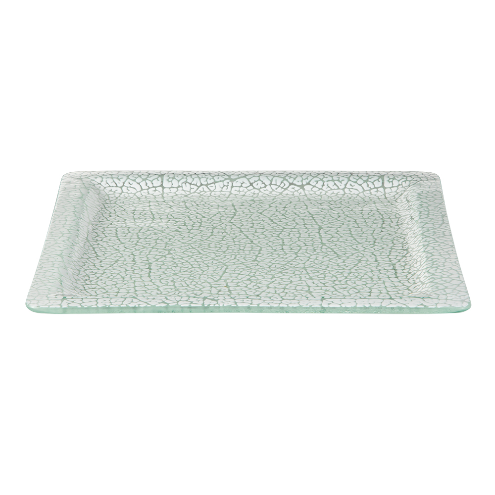 Rosseto Kalderon Foglia White 12 inch Square Handmade Glass Rimmed ...