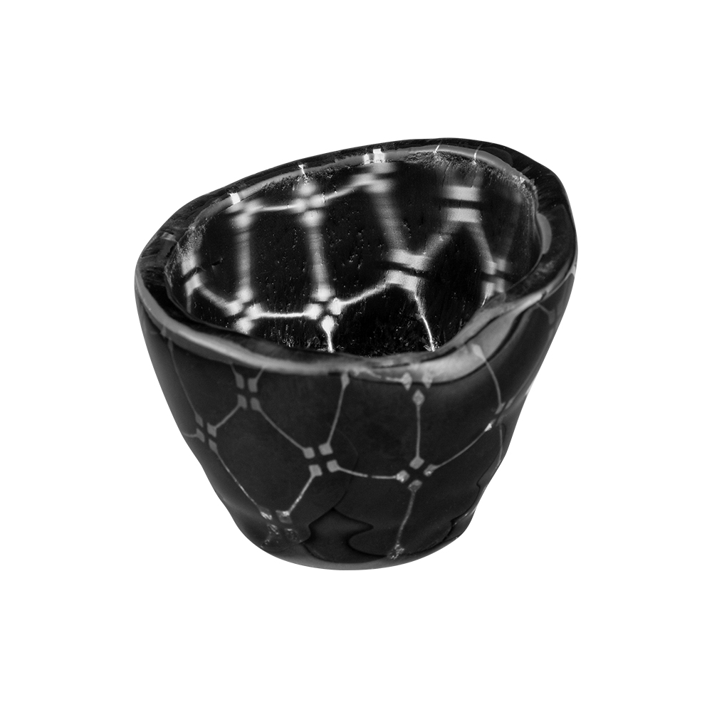 Rosseto Kalderon Zenit Black Mini Round Deep Narrow Handmade Glass Bowl ...