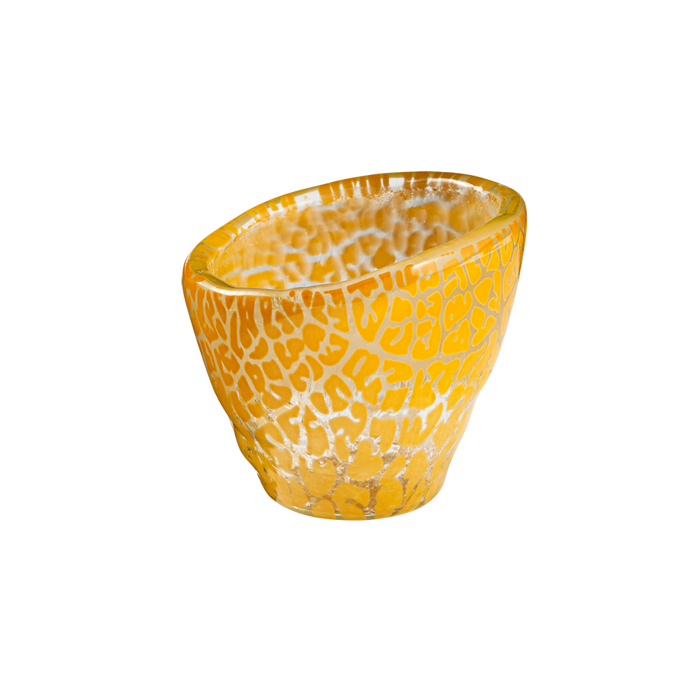 Rosseto Kalderon Foglia Mustard Mini Round Deep Narrow Handmade Glass ...