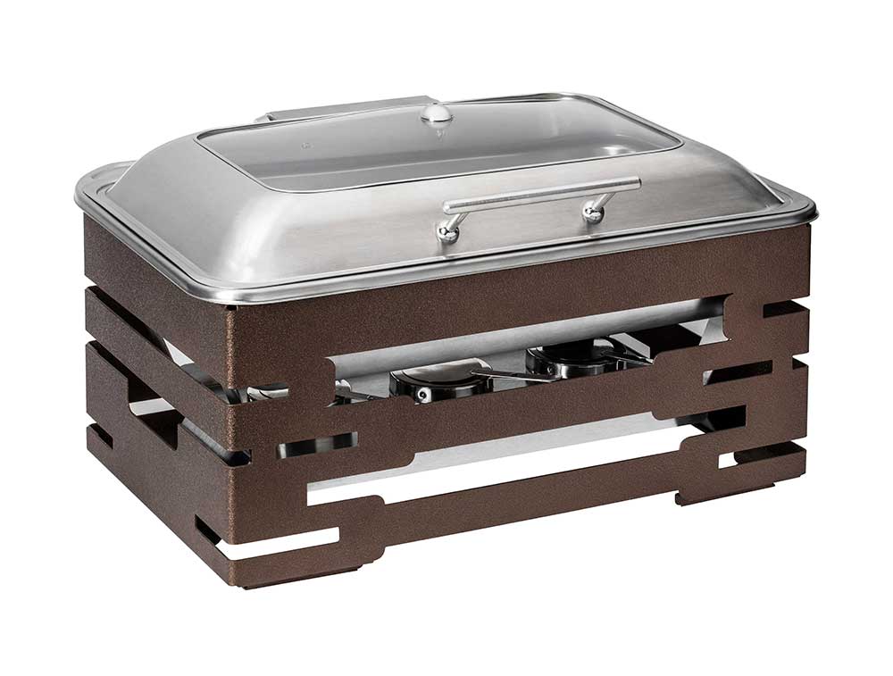Rosseto Multi-Chef 10 inch Bronze Chafer with Soft Closing Lid 3 Fuel ...