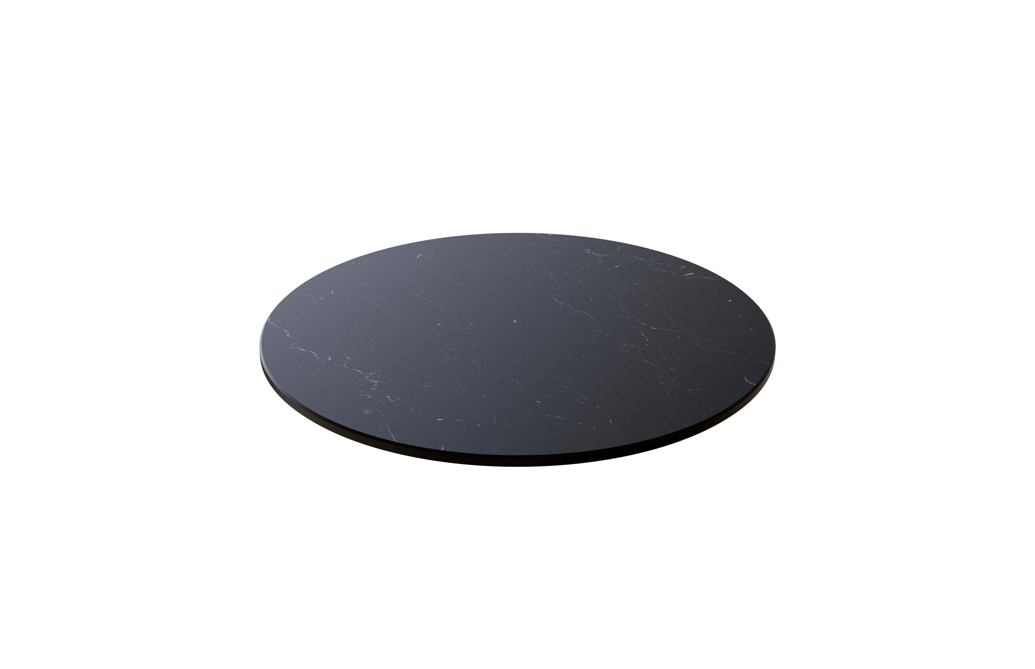 Rosseto Modulite Black Marble Round HPL Table Top, 14 x 14 x 0.3 inch