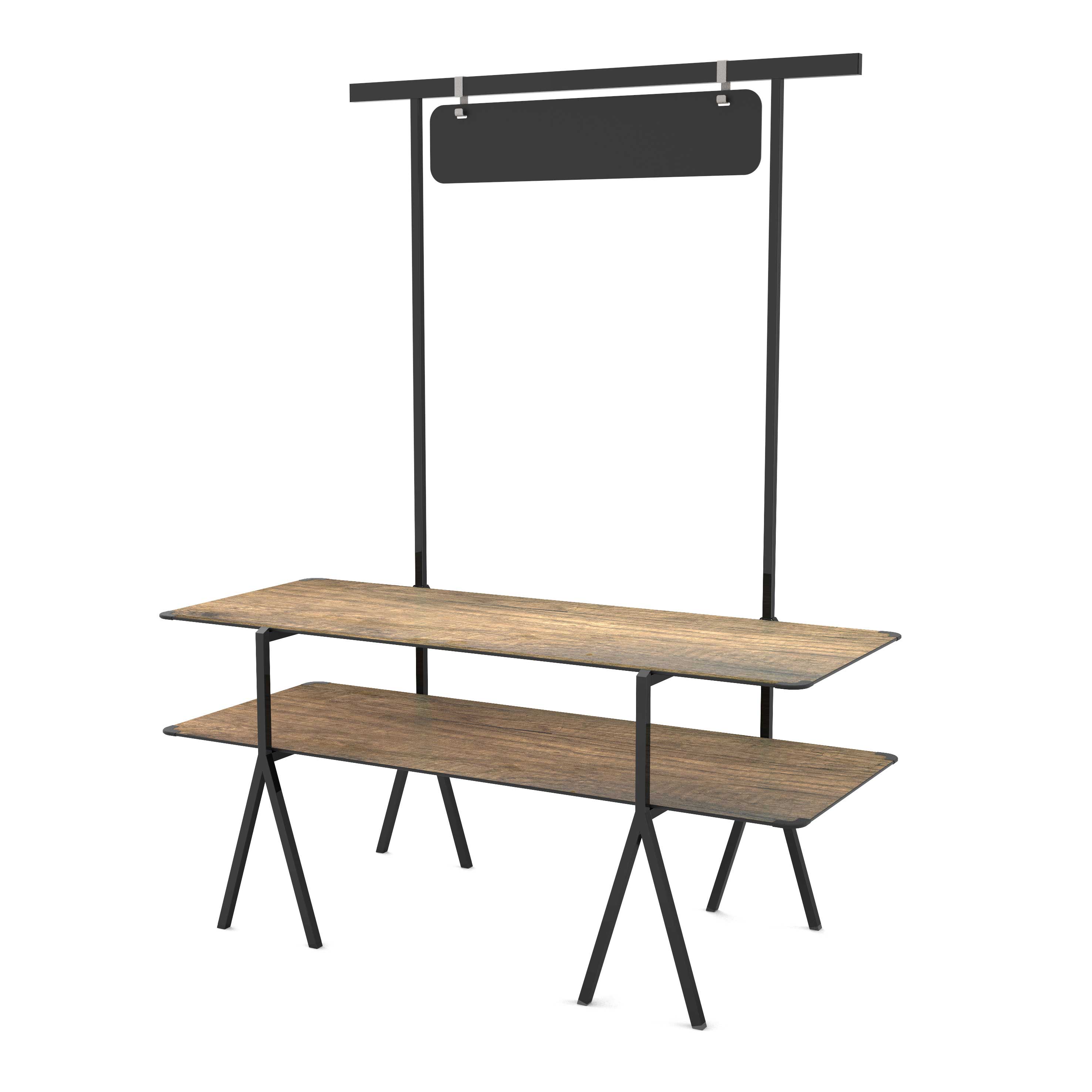 Rosseto Modulite 2 Level Kit with Walnut 2 Table Top Chalkboard Black ...