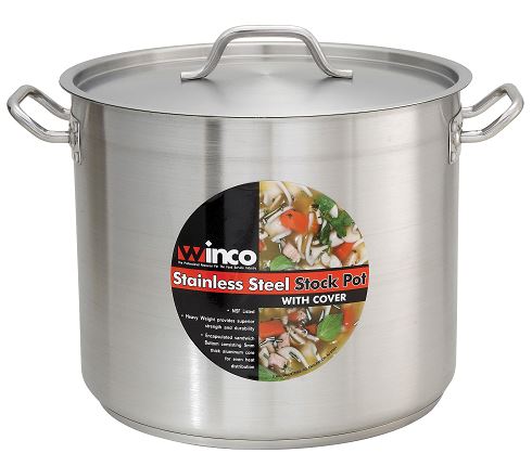 Winco Premium Stainless Steel Stock Pot with Cover, 12 Quart -- 1 set ...