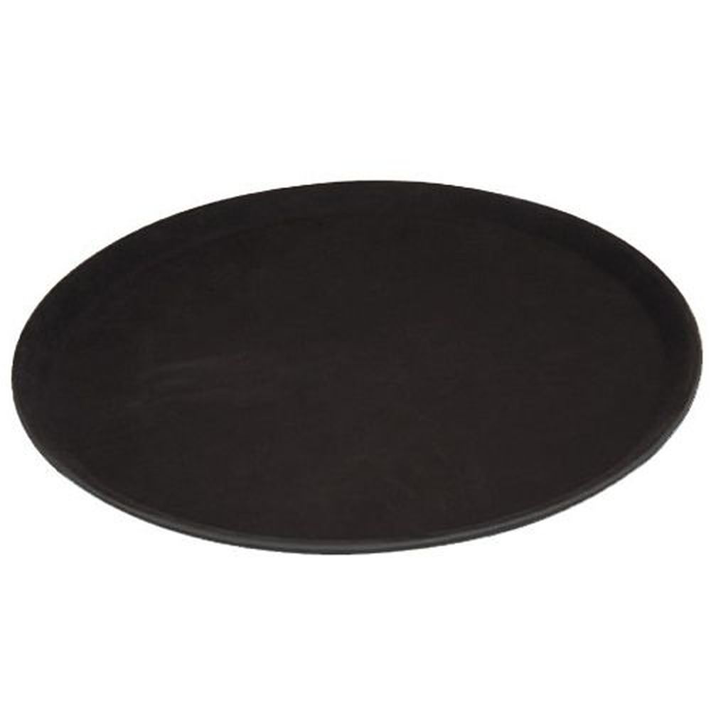 Winco TRH-16K Plastic Easy-Hold Round Rubber-Lined Serving Tray, 16 ...