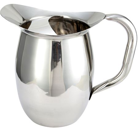 Winco Stainless Steel Heavy Weight Deluxe Bell Pitcher with Ice Catcher ...