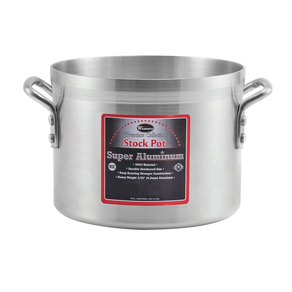 Winco AXS-8 Super Aluminum Stock Pot, 8 1/2 Quart Capacity