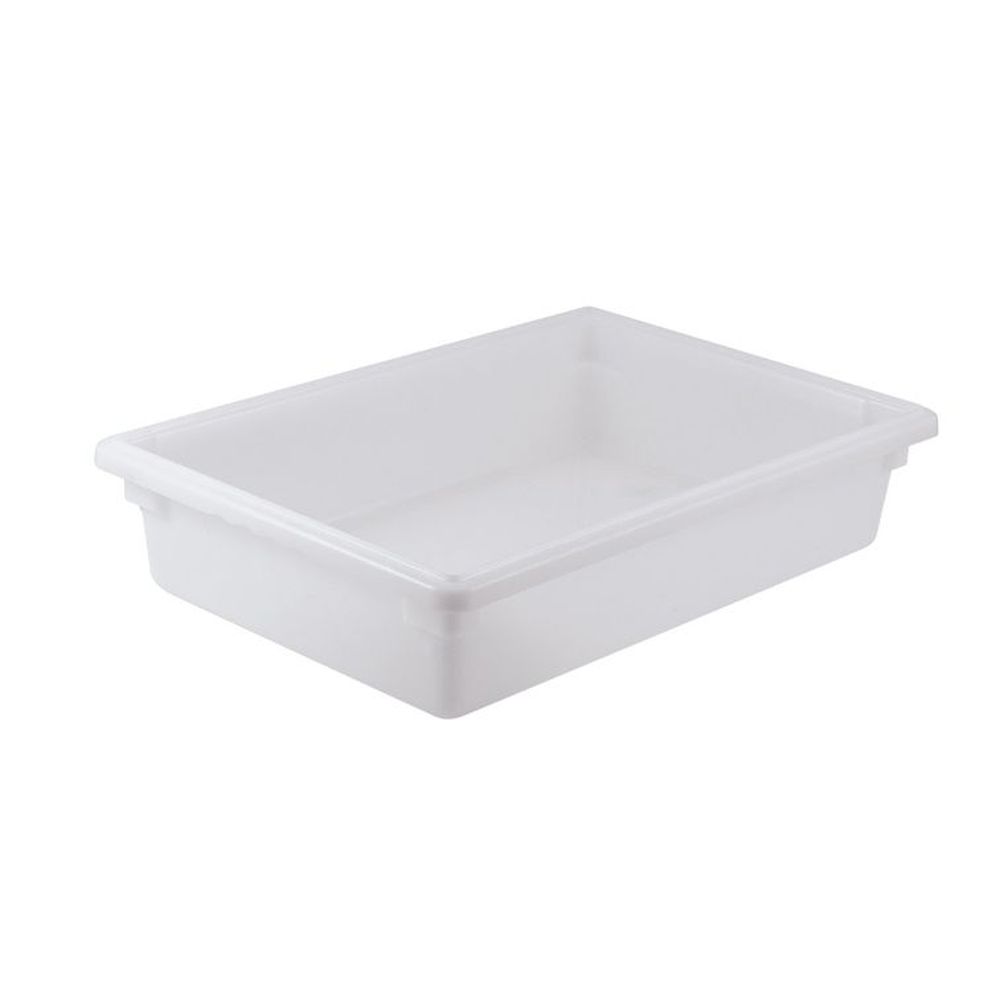 Winco PFFW-6 Polypropylene Full Size White Food Storage Box, 6 inch Deep