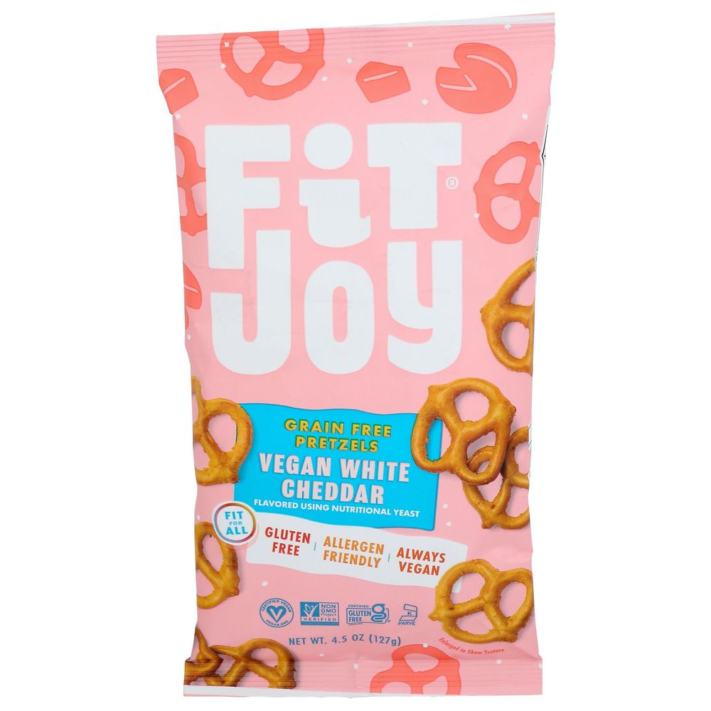 Fitjoy Cheezy White Cheddar Pretzels, 4.5 Ounce -- 12 per case