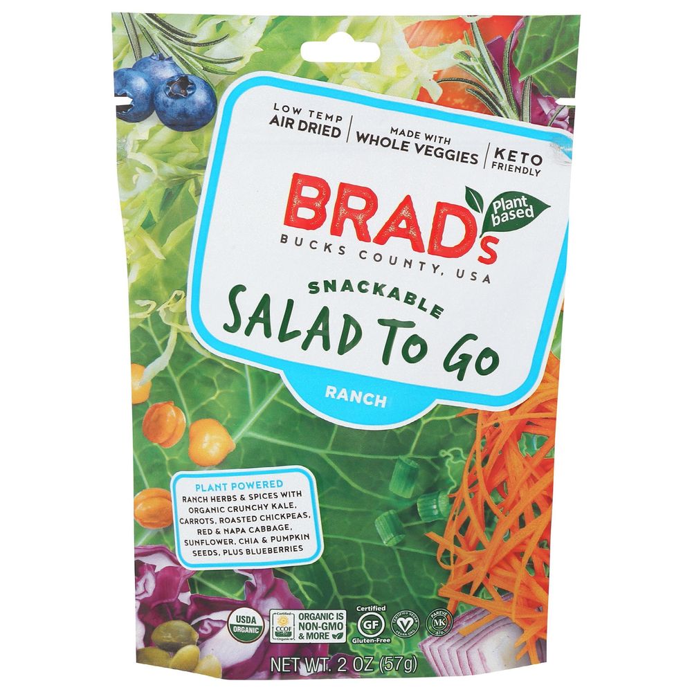 Brads Plant Based Organic Ranch Salad To Go Snack Foodservicedirect