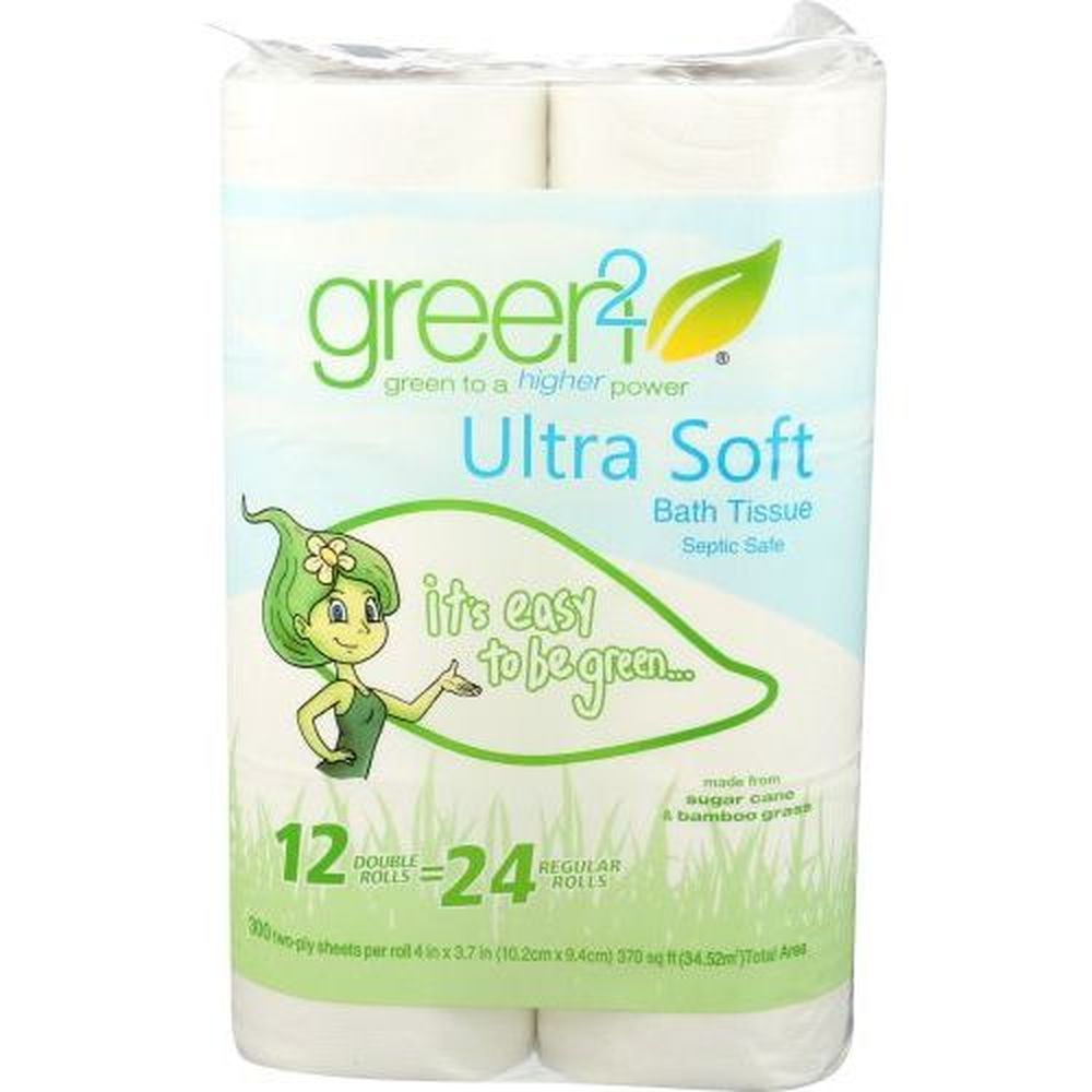 Green 2 Ultra 2 Ply Soft Bath Tissue Roll, 12 count -- 8 per case ...