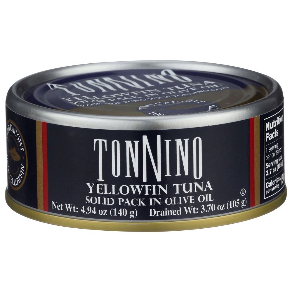 Tonnino Yellowfin Tuna Solid Pack in Olive Oil, 4.9 Ounce Can -- 12 per ...