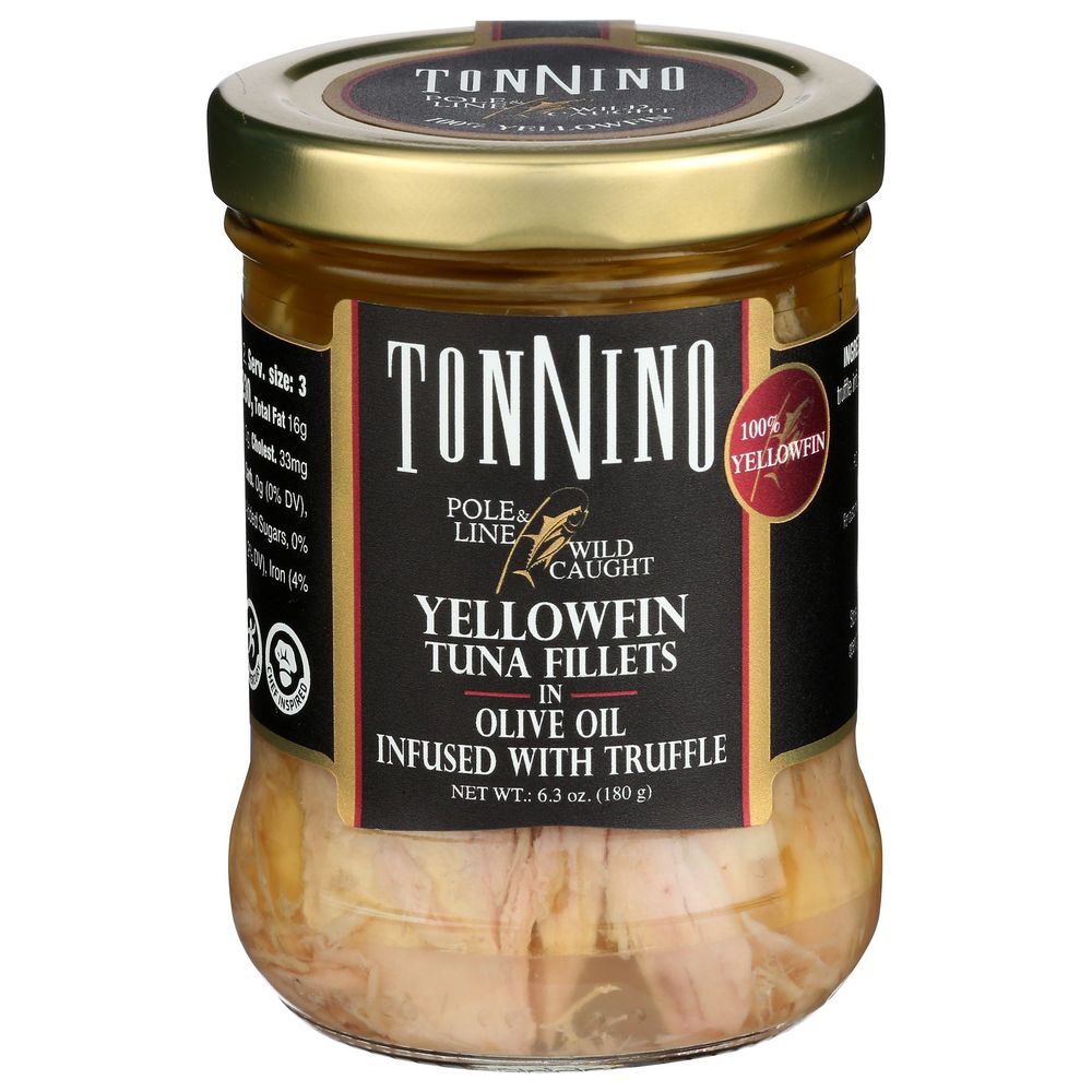 Tonnino Yellowfin Tuna Fillets in Olive Oil with Truffle, 6.3 Ounce ...