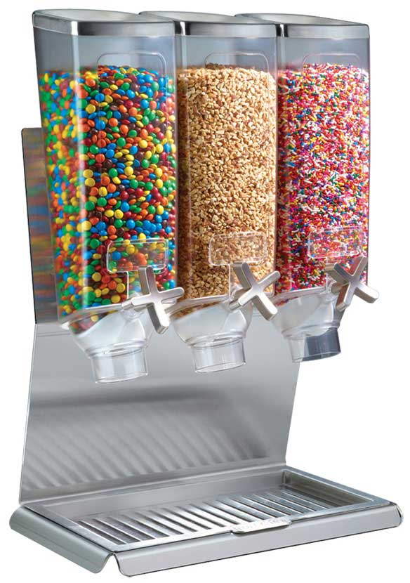 Rosseto EZ Pro T3 Three Container Stainless Steel Tabletop Dispenser ...