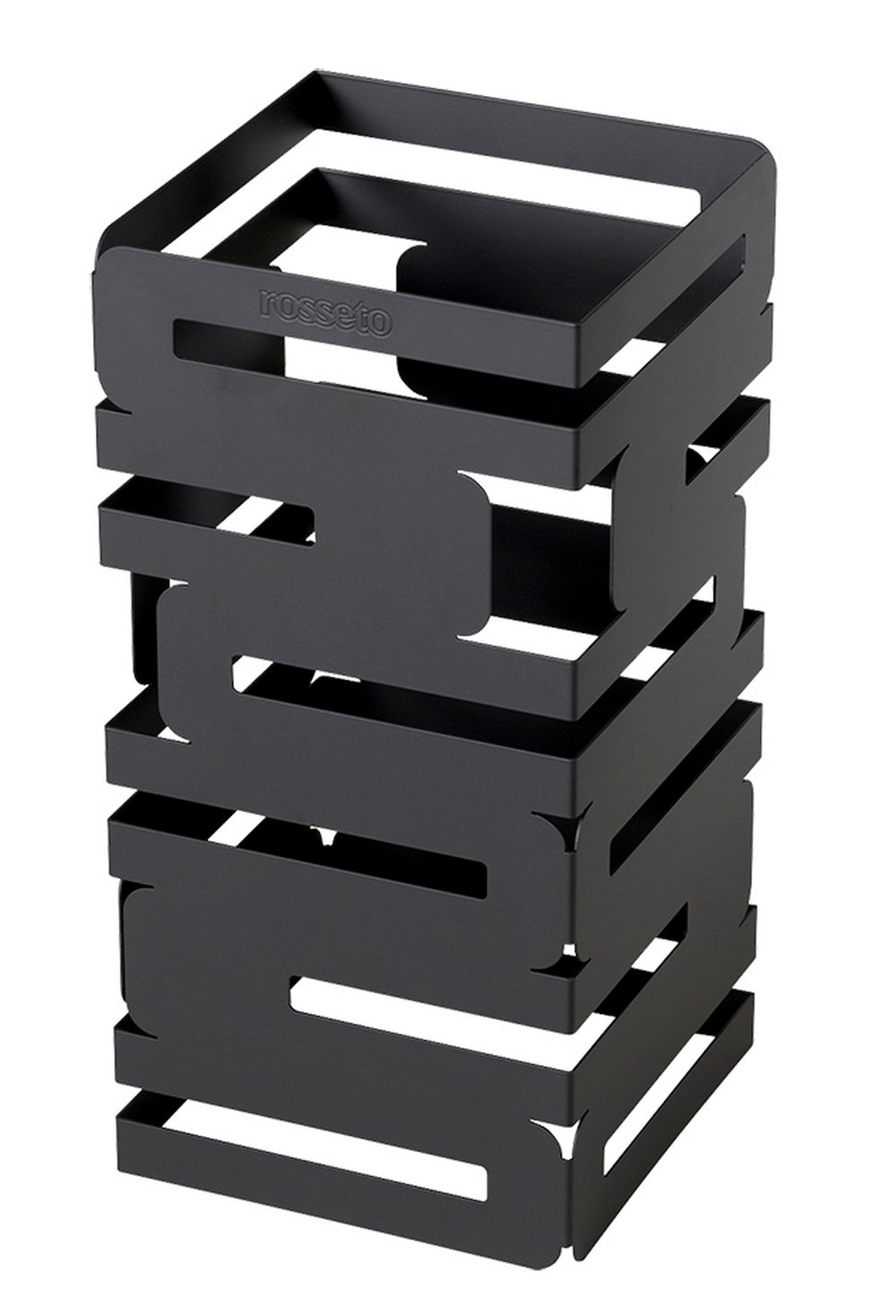 Rosseto Skycap 12 inch Black Matte Steel Finish Square Multi Level ...