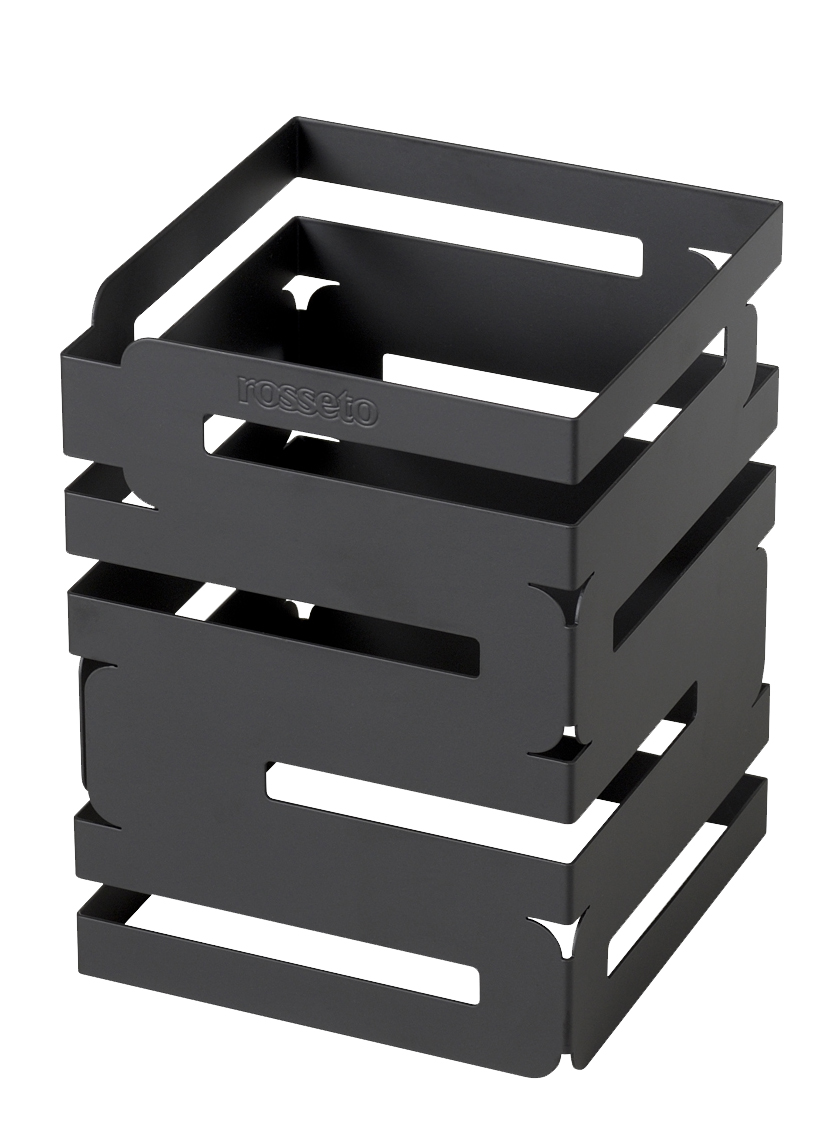 Rosseto Skycap 8 inch Black Matte Steel Finish Square Multi Level Riser ...
