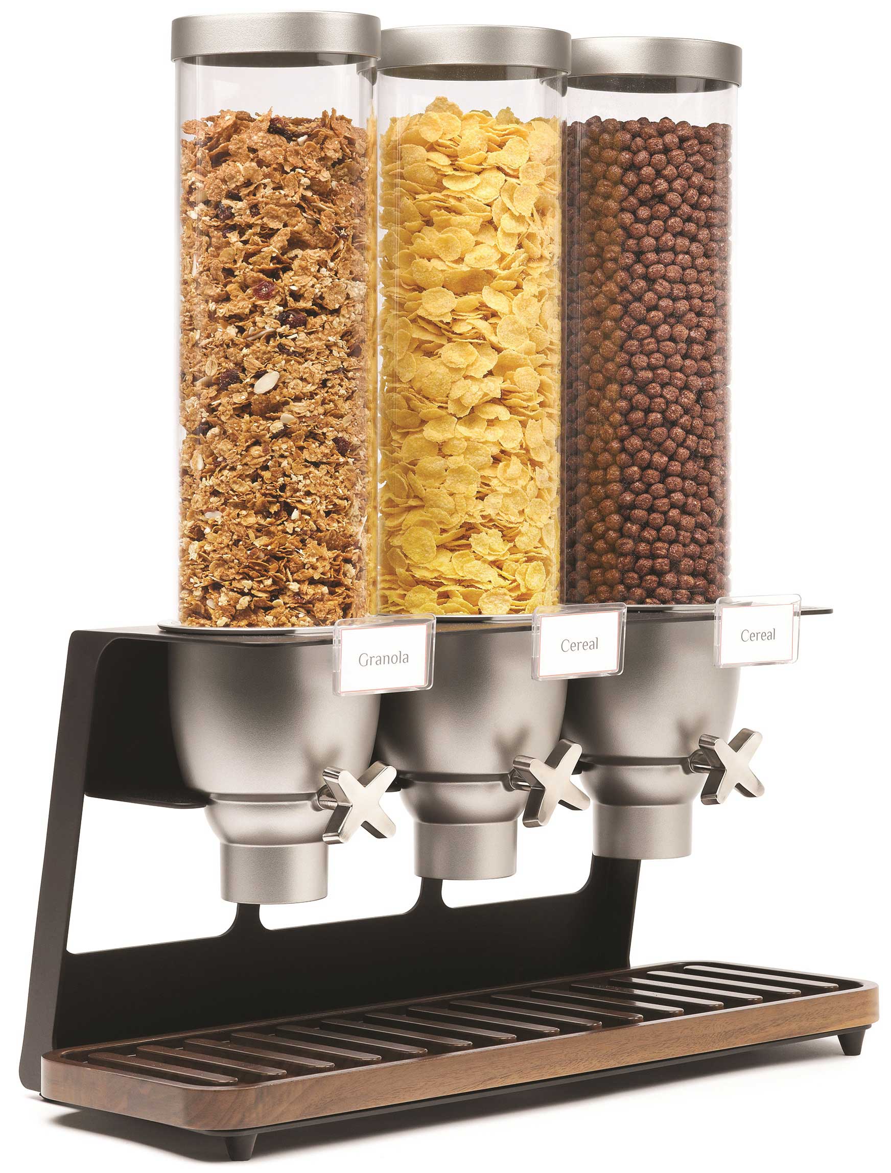 Rosseto EZ Serv 3 Container Tabletop Dispenser with Walnut Tray, 21.13 ...