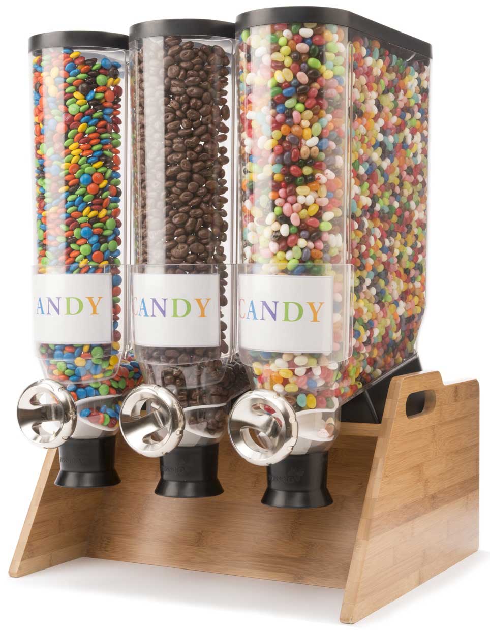 Rosseto Pro Bulk 3 Container Tabletop Dispenser with Bamboo Stand and ...