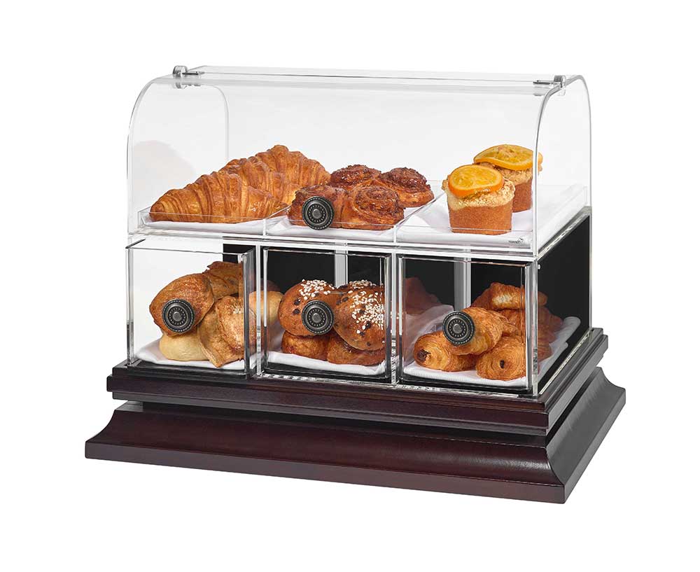 Rosseto Small Two Door Bakery Cabinet with Three Frosted Trays, 19.63 x ...