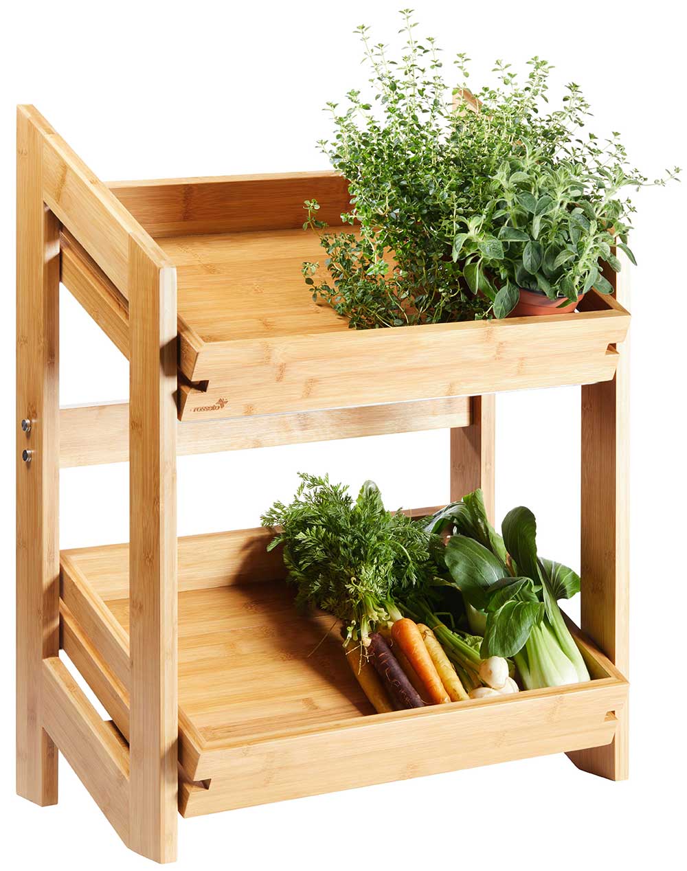 Rosseto Natura Bamboo Bread Stand with 2 Bamboo Tray, 21.1 x 13.5 x 27. ...