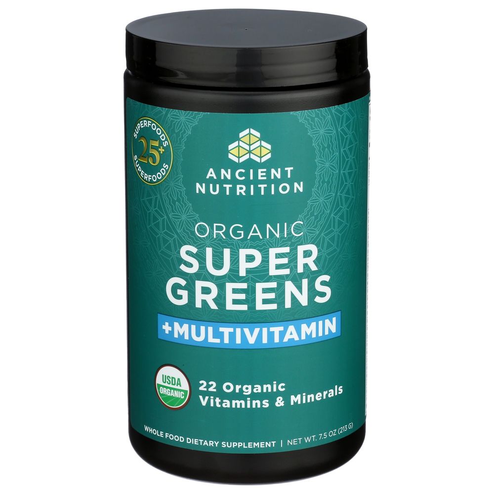 Ancient Nutrition Organic Multivitamin Super Greens Powder, 7.5 Ounce