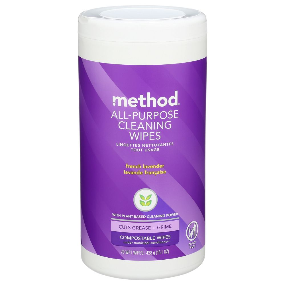 Method French Lavender All Purpose Cleaning Wipes, 70 count -- 6 per case