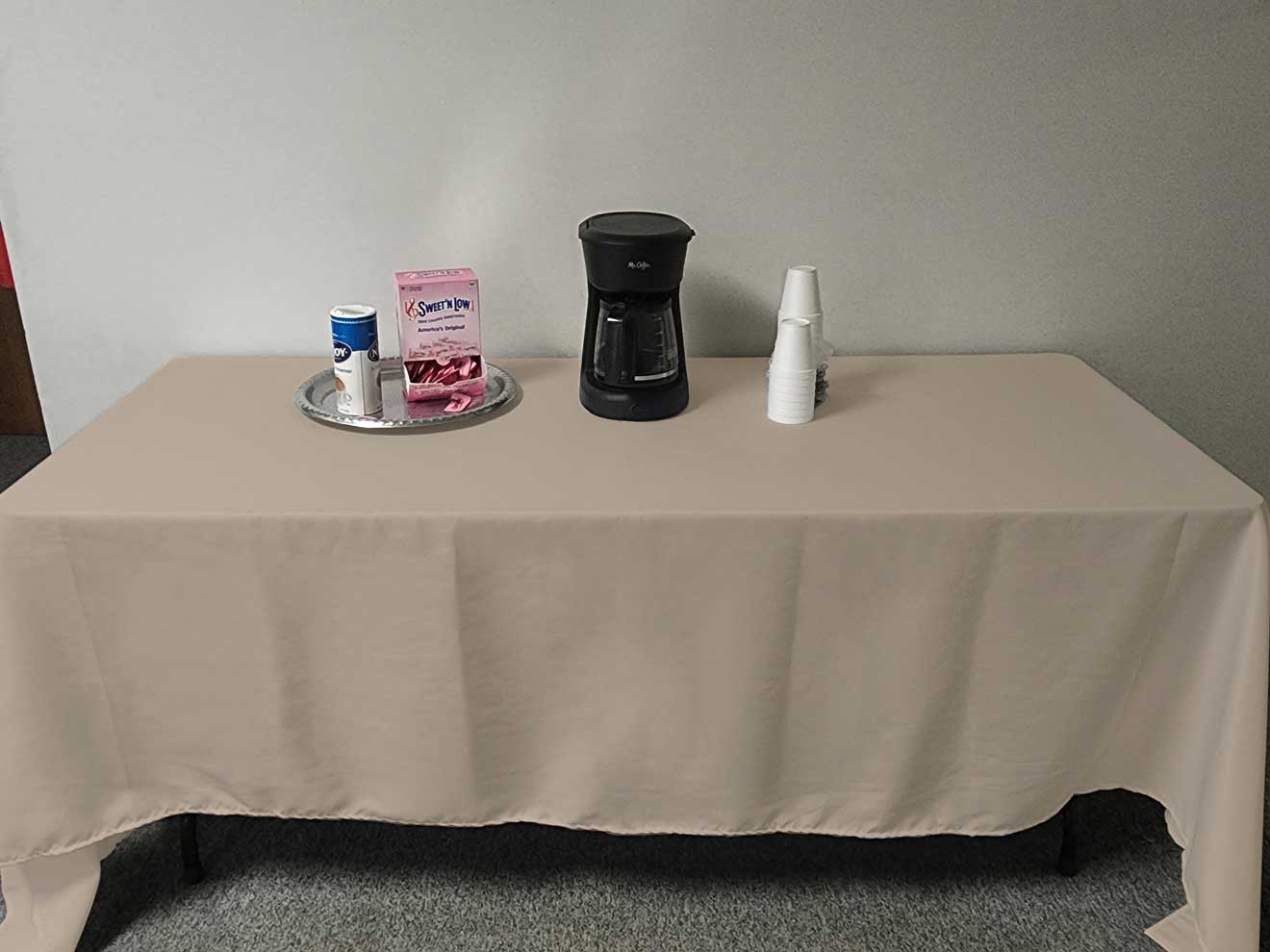 Intedge Beige Poly/Cotton Tablecloth, 54 x 72 inch