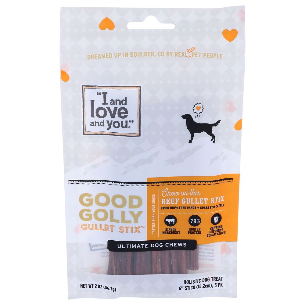 I and Love and You Good Golly Beef Gullet Stix Ultimate Dog Chews, 2 ...