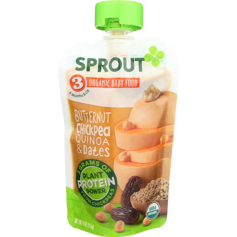 Sprout Organic Butternut Chickpea Quinoa and Dates Baby Food, 4 Ounce ...