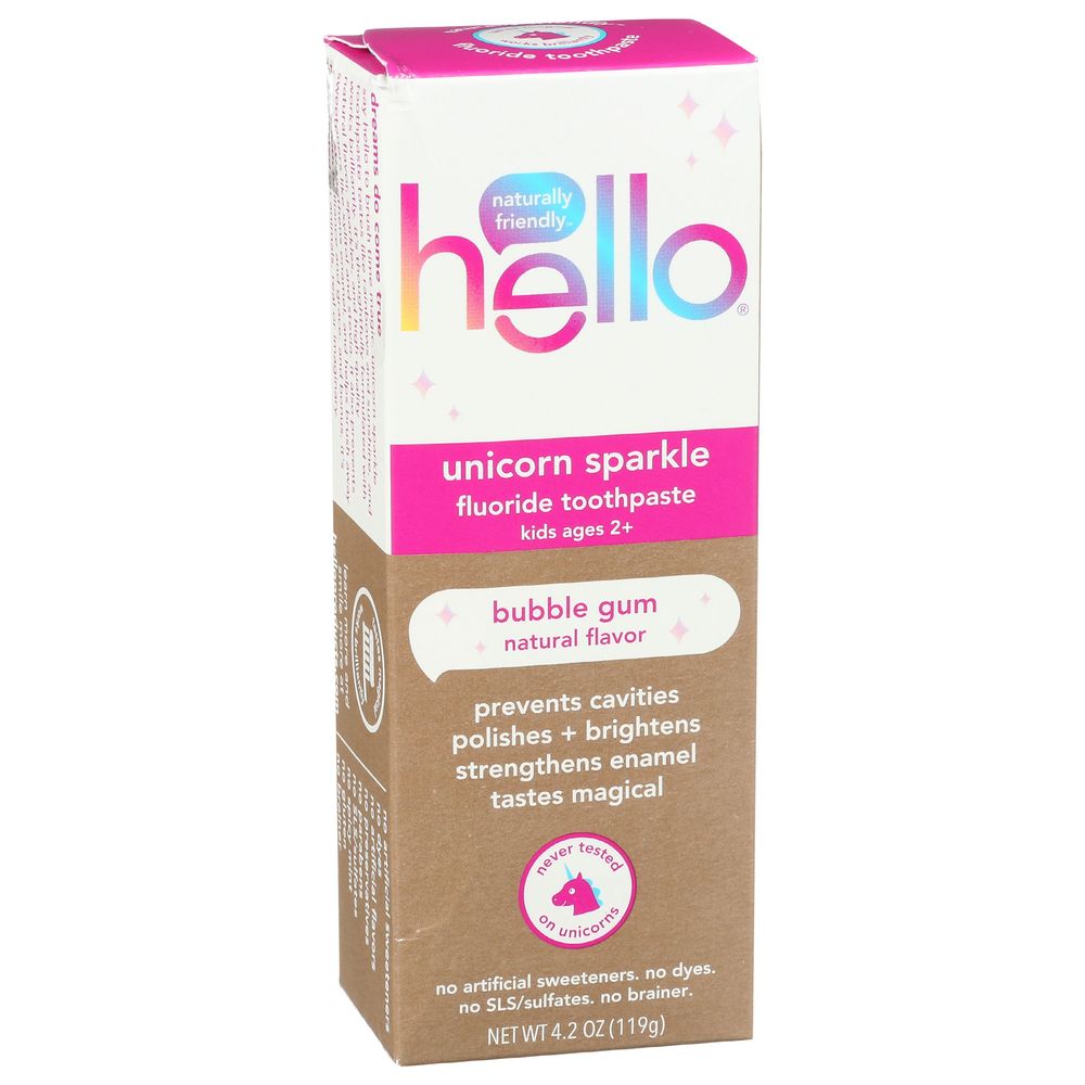 Hello Unicorn Sparkle Fluoride Toothpaste for Kids, 4.2 Ounce