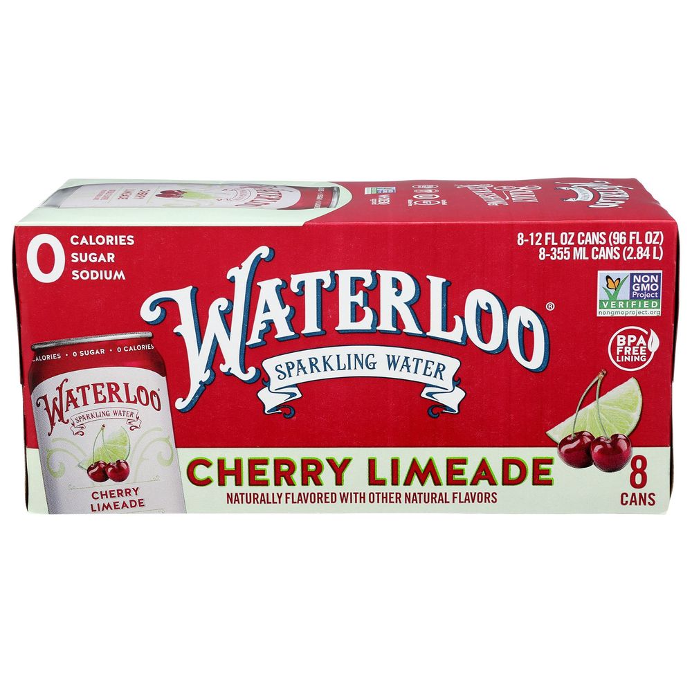 Waterloo Cherry Limeade Sparkling Water, 12 Fluid Ounce -- 24 per case