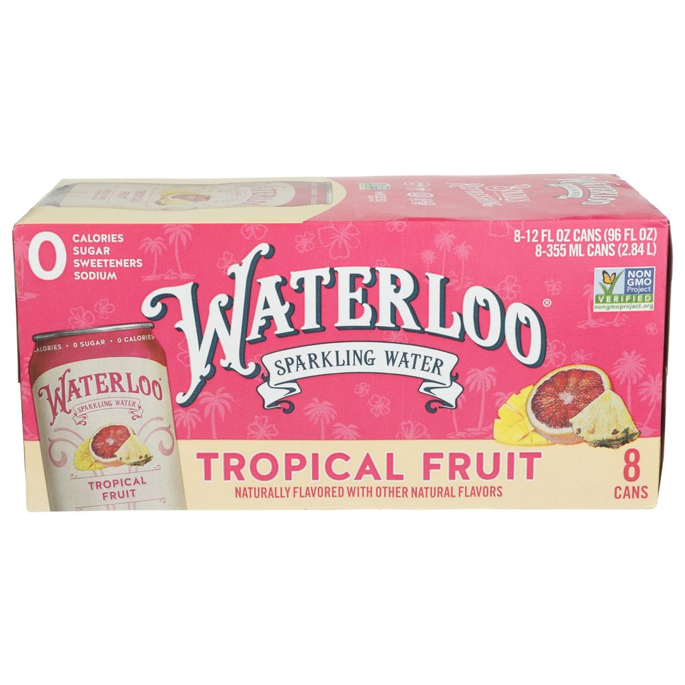 Waterloo Natural Tropical Fruit Sparkling Water, 12 Fluid Ounce -- 24 ...