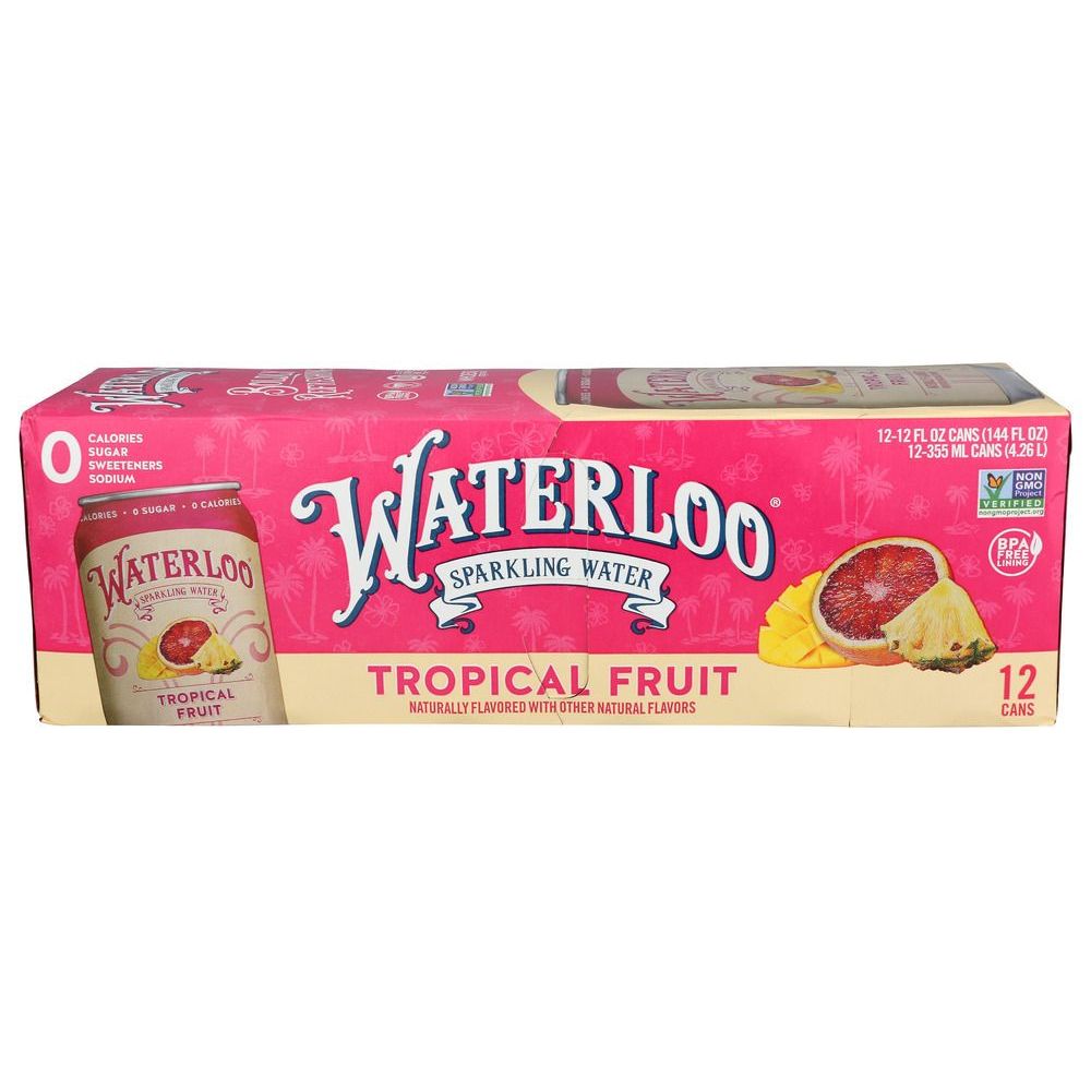 Waterloo Tropical Fruit Sparkling Water, 144 Fluid Ounce -- 2 per case