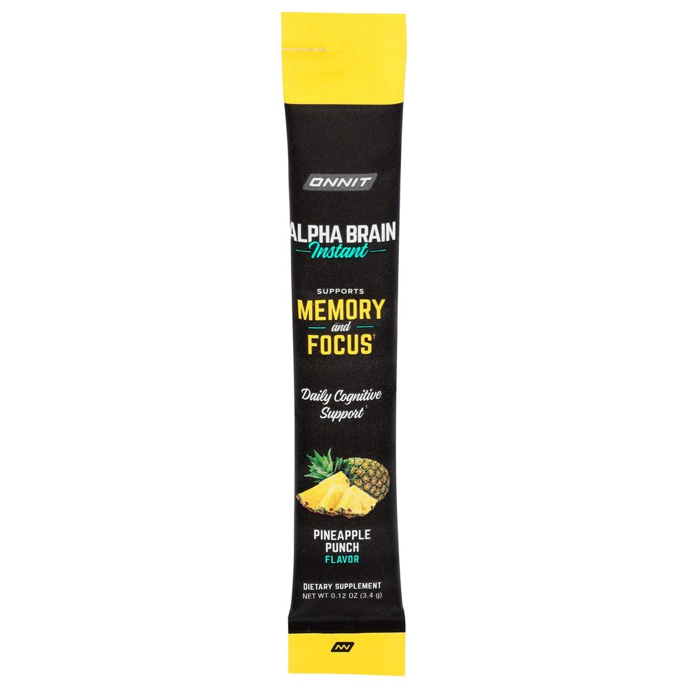 Onnit Alpha Brain Pineapple Punch Instant Drink Mix, 0.13 Ounce -- 30 ...