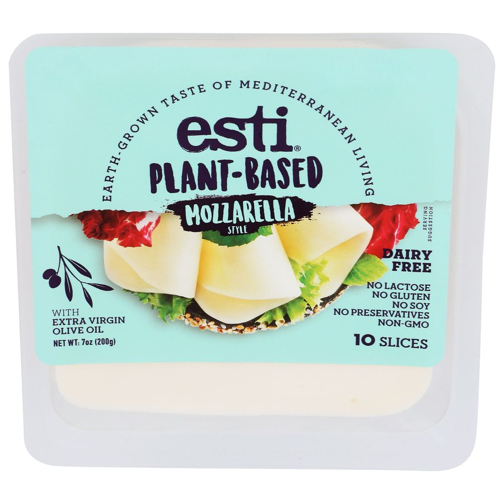 Esti Plant Based Mozzarella Style Cheese Slices, 7 Ounce -- 8 per case