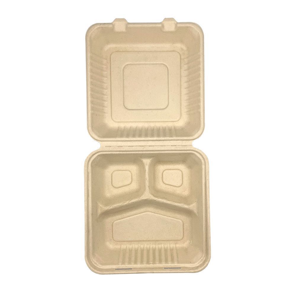 Empress Earth Natural White PFAS Free Molded Fiber 3 Compartment Hinged ...