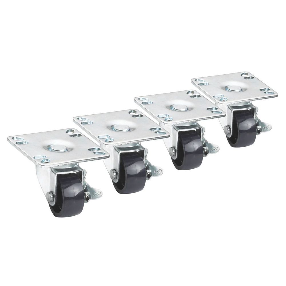 Krowne 3 inch Overall 3.5 x 3.5 inch Plate Casters with 2 inch Wheels ...