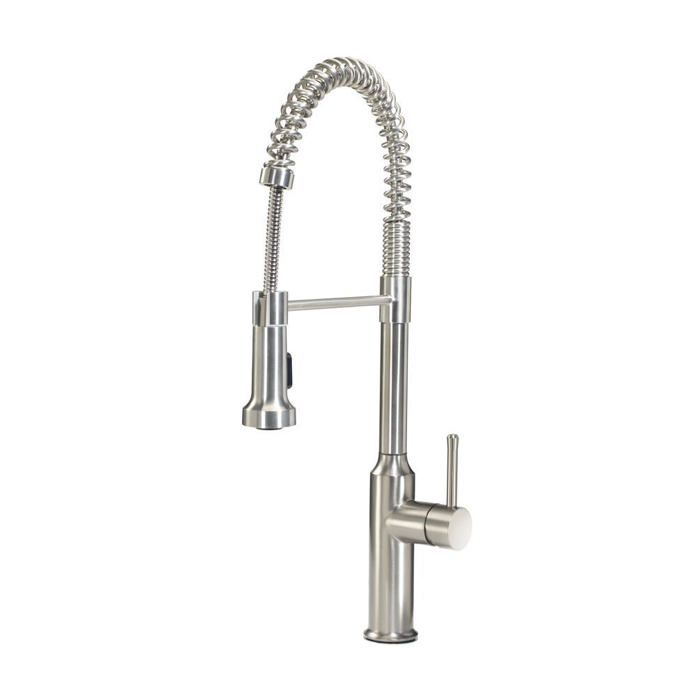 Krowne Satin Finish Single Handle Kitchen Faucet with Exposed Spring