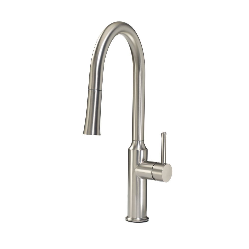 Krowne Satin Finish Single Handle Kitchen Faucet with Pull-Down Sprayer