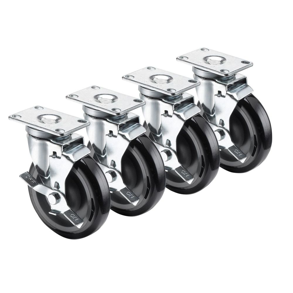 Krowne Universal 6 inch Overall 2.38 x 2.38 inch Plate Caster with Side ...