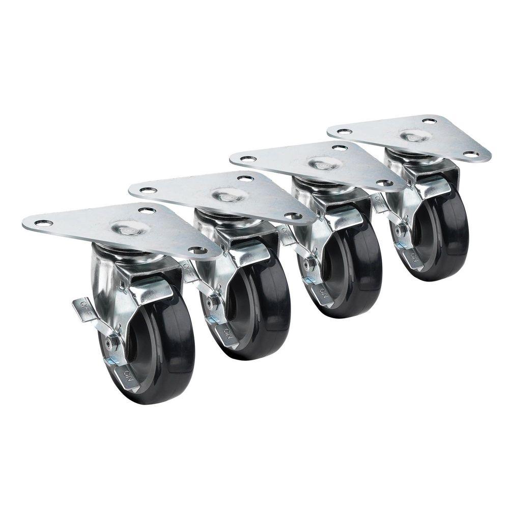 Krowne 6 inch Overall Large Triangle Heavy Duty Plate Caster with Side ...