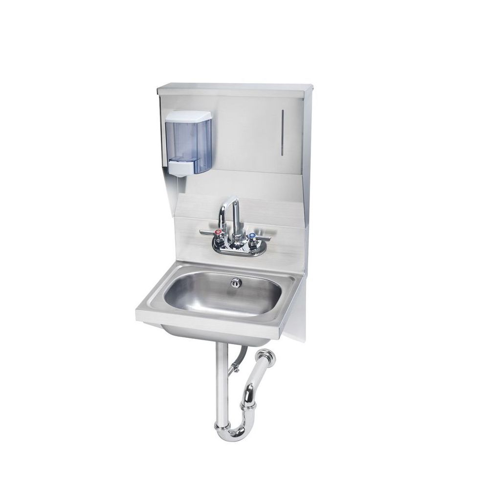 Krowne P Trap and Side Supports Hand Sink with Soap and Towel Dispenser ...