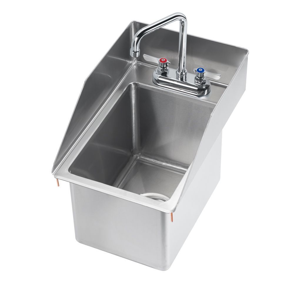 Krowne One Compartment Drop-In Sink with 10 inch Deep Bowl with Side ...