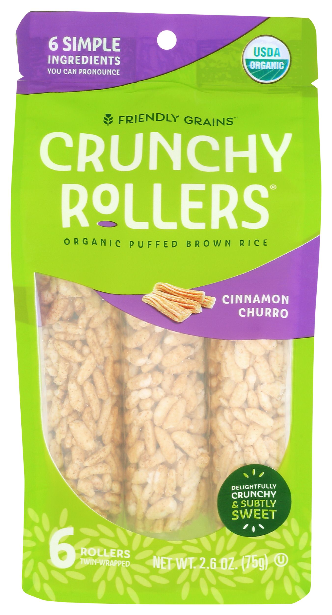Friendly Grains Organic Cinnamon Churro Puffed Brown Rice Crunchy ...