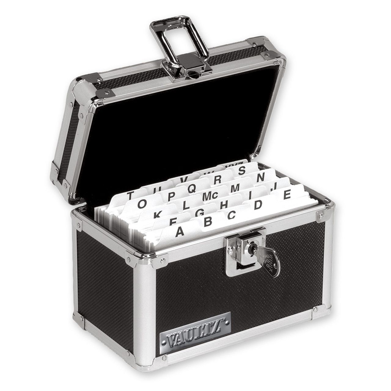 Vaultz Vaultz Locking Index Card File with Flip Top Holds 350 3 x 5 ...