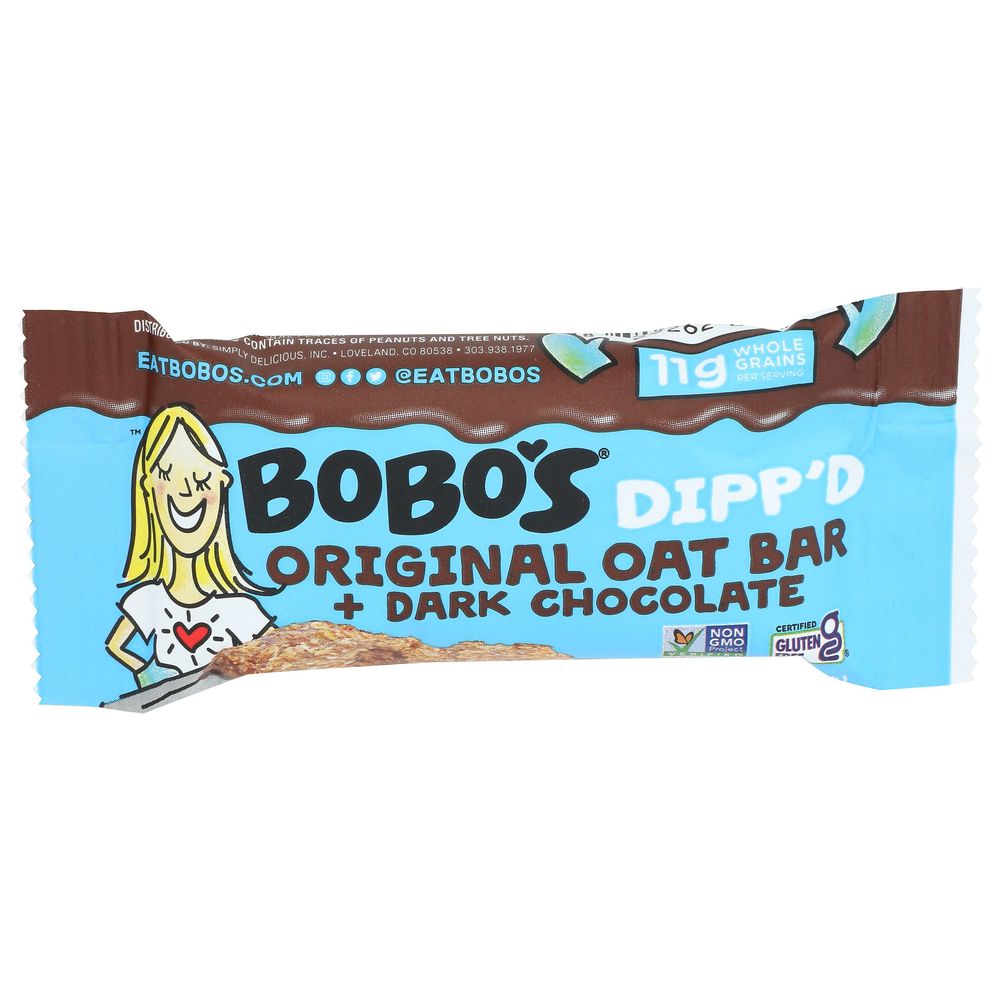 Bobos Dipped Original Oat Bar Plus Dark Chocolate, 5 Ounce -- 6 per case